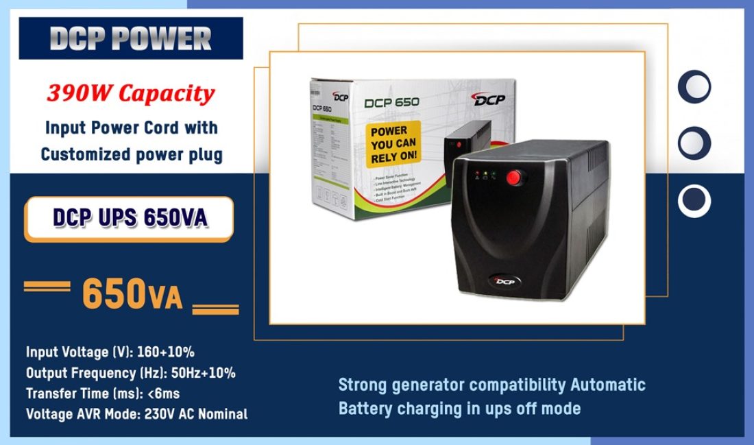 DCP UPS 650VA - Best 390W Capacity UPS in Colombo Srilanka