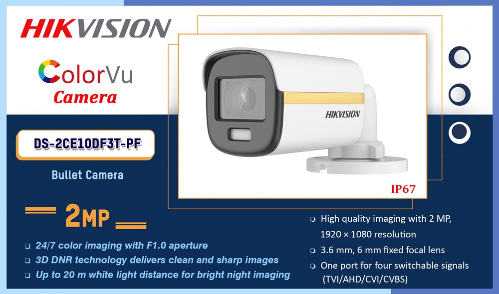 DS-2CE10DF3T-PF - 2MP COLORVU Bullet Camera Sri Lanka DS-2CE10DF3T-PF - 2MP COLORVU Bullet Camera Sri Lanka