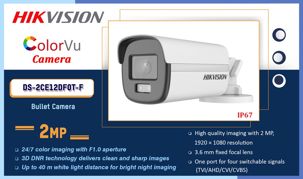 DS-2CE12DF0T-F - 2MP COLORVU Bullet Camera in Sri Lanka DS-2CE12DF0T-F - 2MP COLORVU Bullet Camera in Sri Lanka