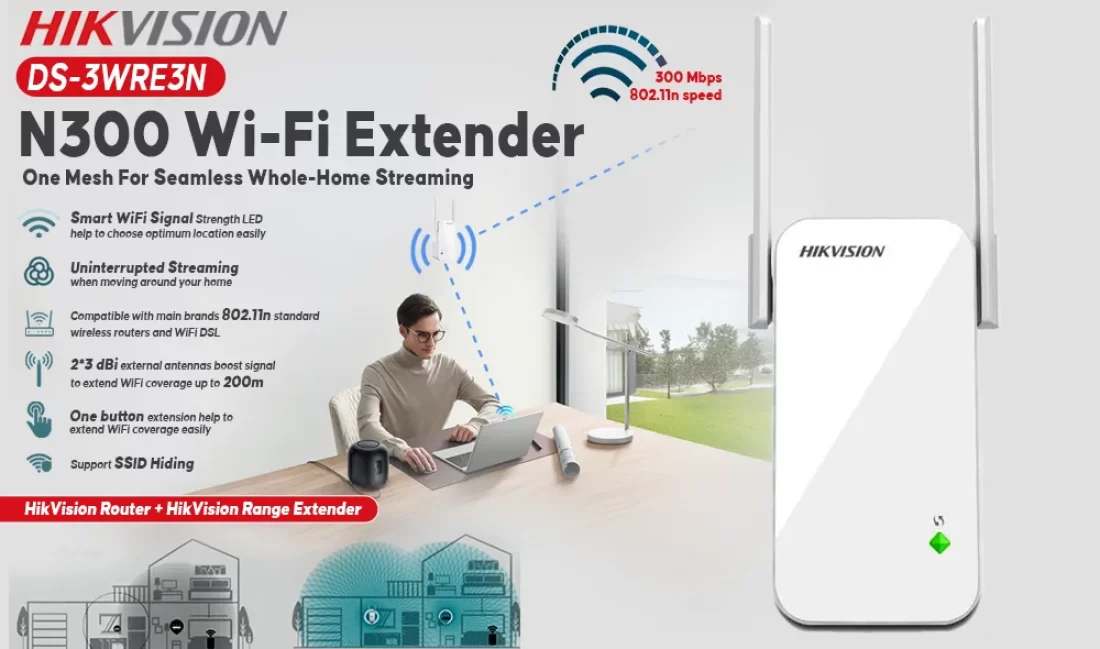 DS-3WRE3N - Hikvision N300 Wi-Fi Extender in Colombo Srilanka